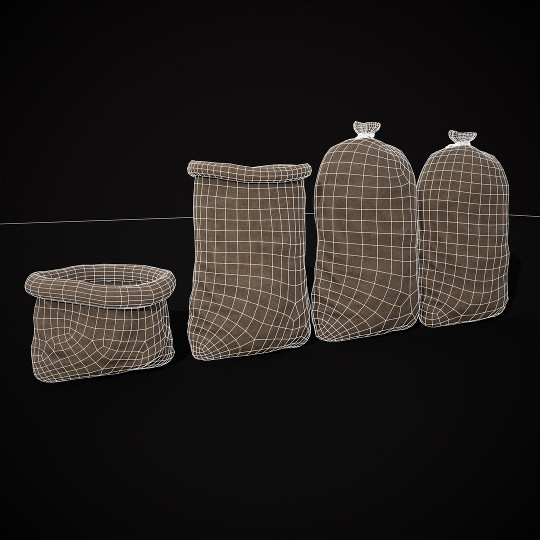 3D Burlap Sacks Storage Model - TurboSquid 2215217