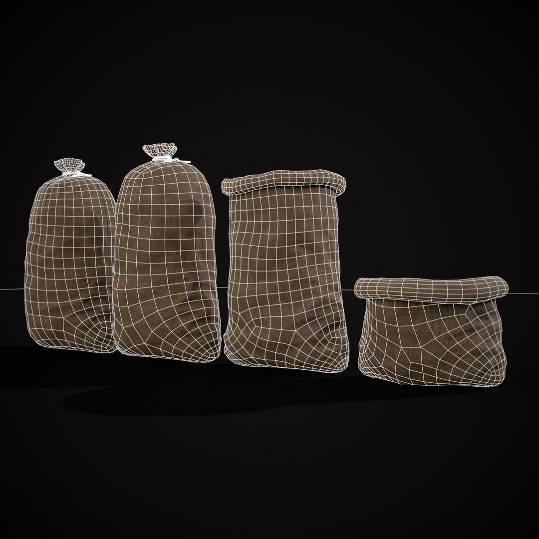 3D Burlap Sacks Storage Model - TurboSquid 2215217