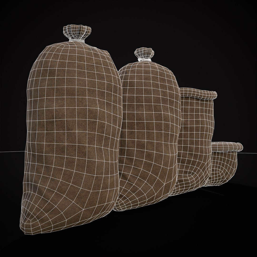 3D Burlap Sacks Storage Model - TurboSquid 2215217