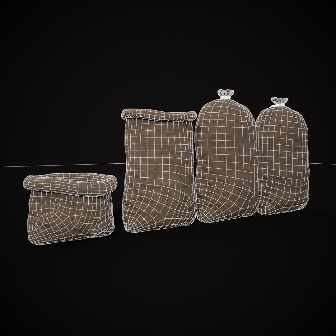 3D Burlap Sacks Storage Model - TurboSquid 2215217
