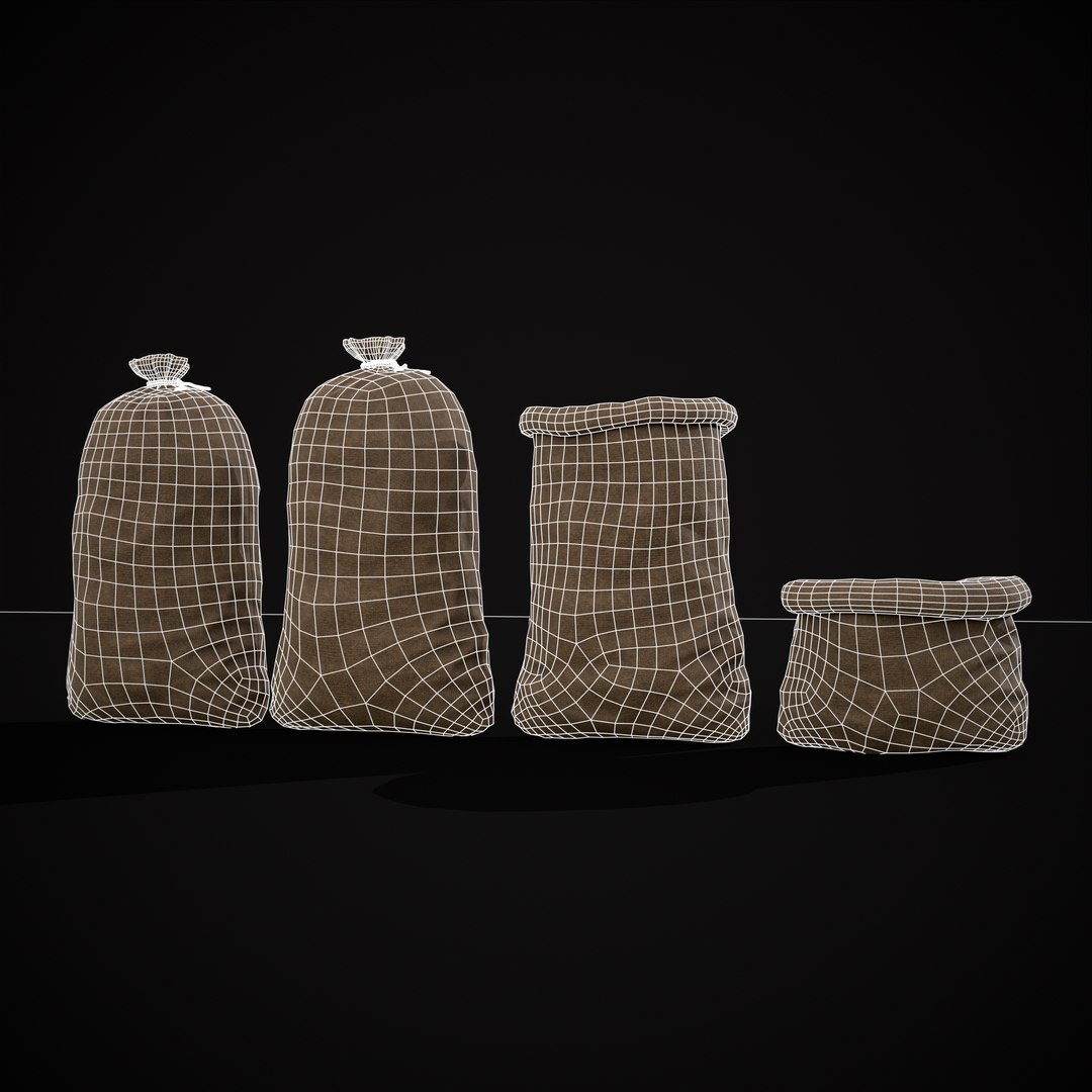 3D Burlap Sacks Storage Model - TurboSquid 2215217