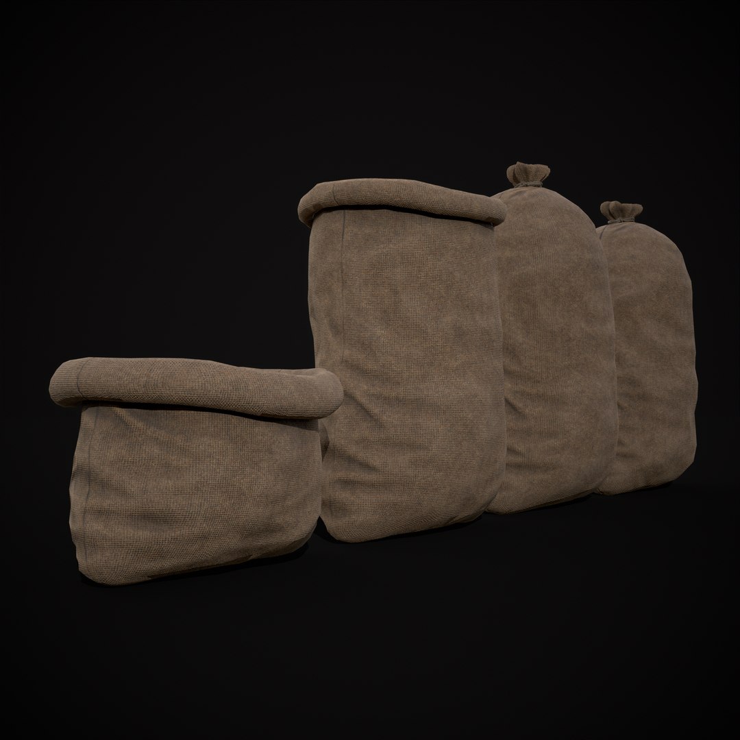 3D Burlap Sacks Storage Model - TurboSquid 2215217