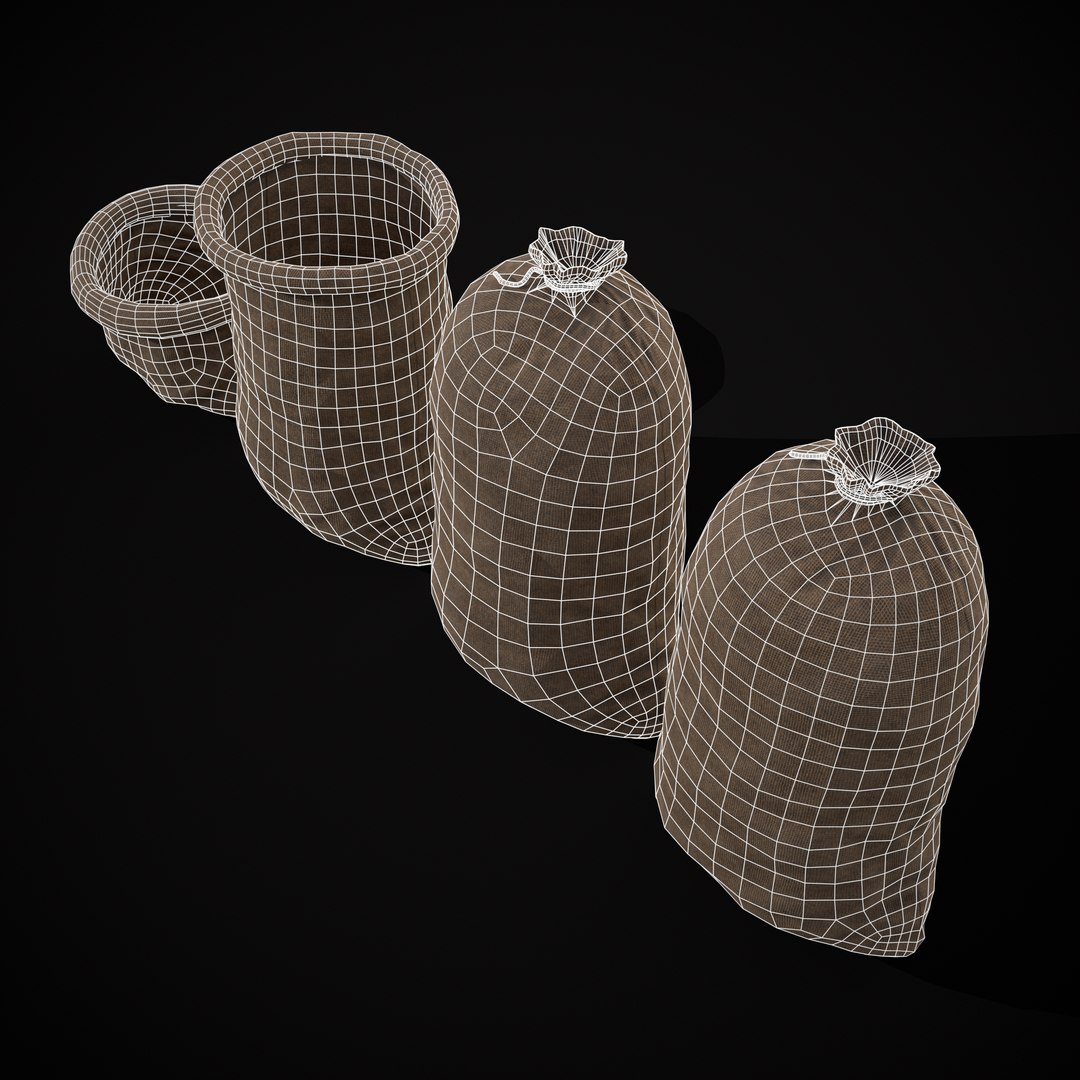 3D Burlap Sacks Storage Model - TurboSquid 2215217
