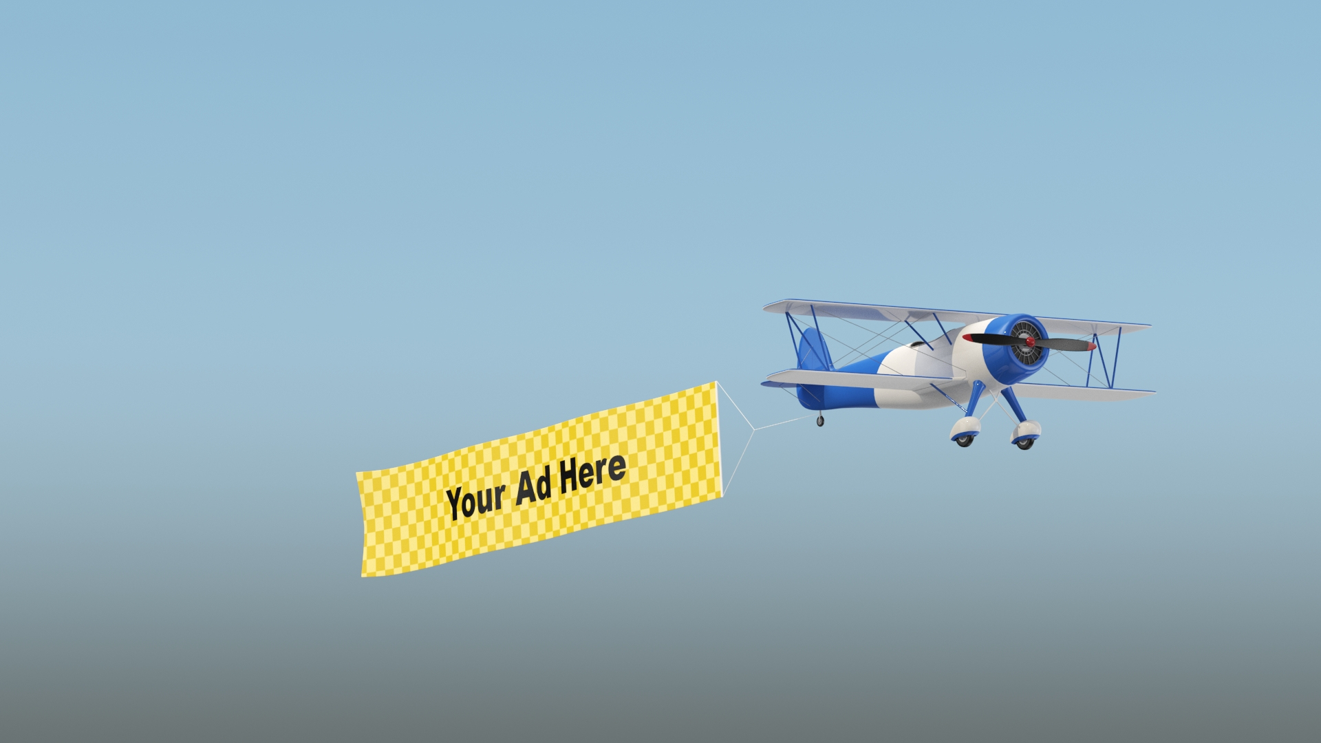 Biplane With Advertising Banner 02 model - TurboSquid 1828217