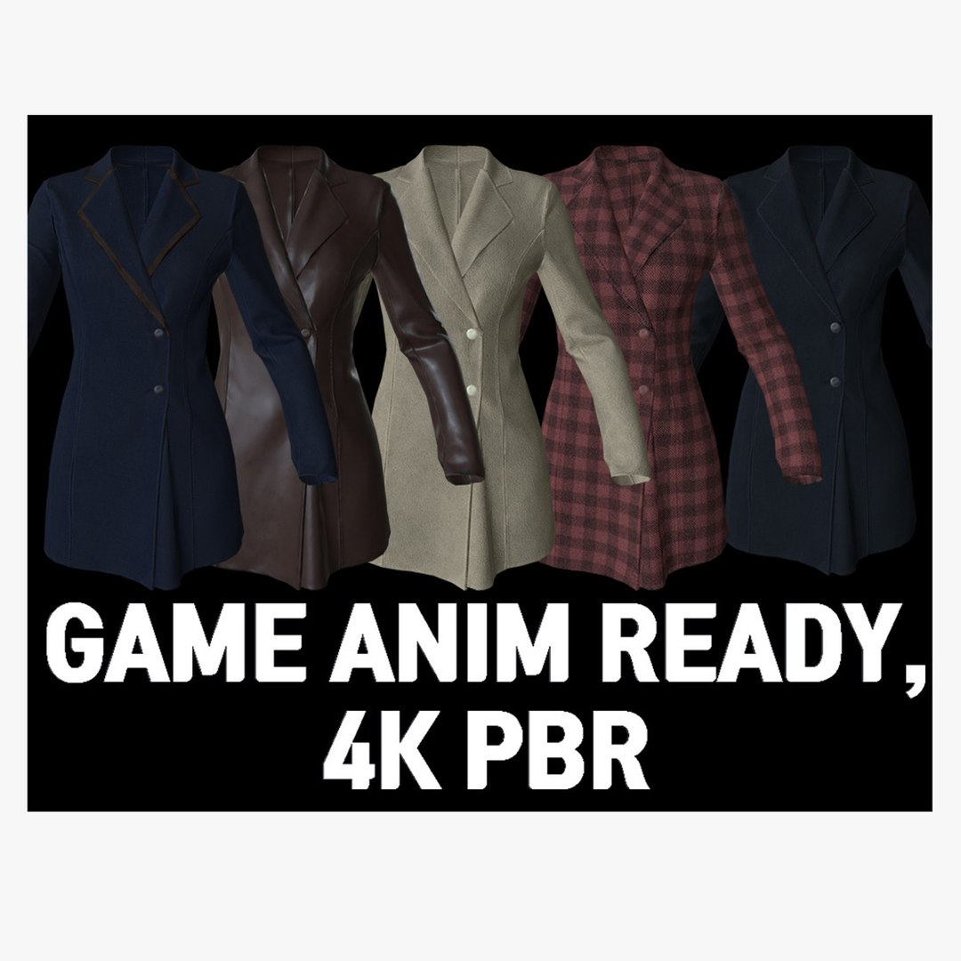 Female Coat Cloth Animation 3D Model - TurboSquid 1583973