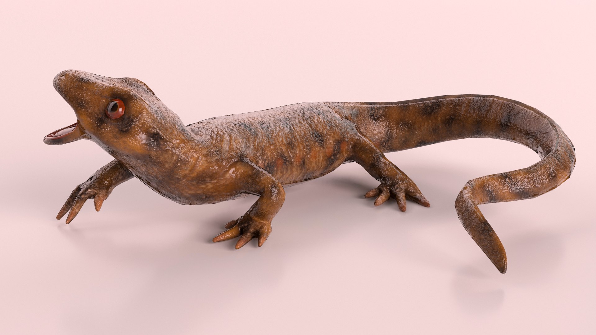 3D Model Iberian Ribbed Newt Rigged For Maya - TurboSquid 2157545