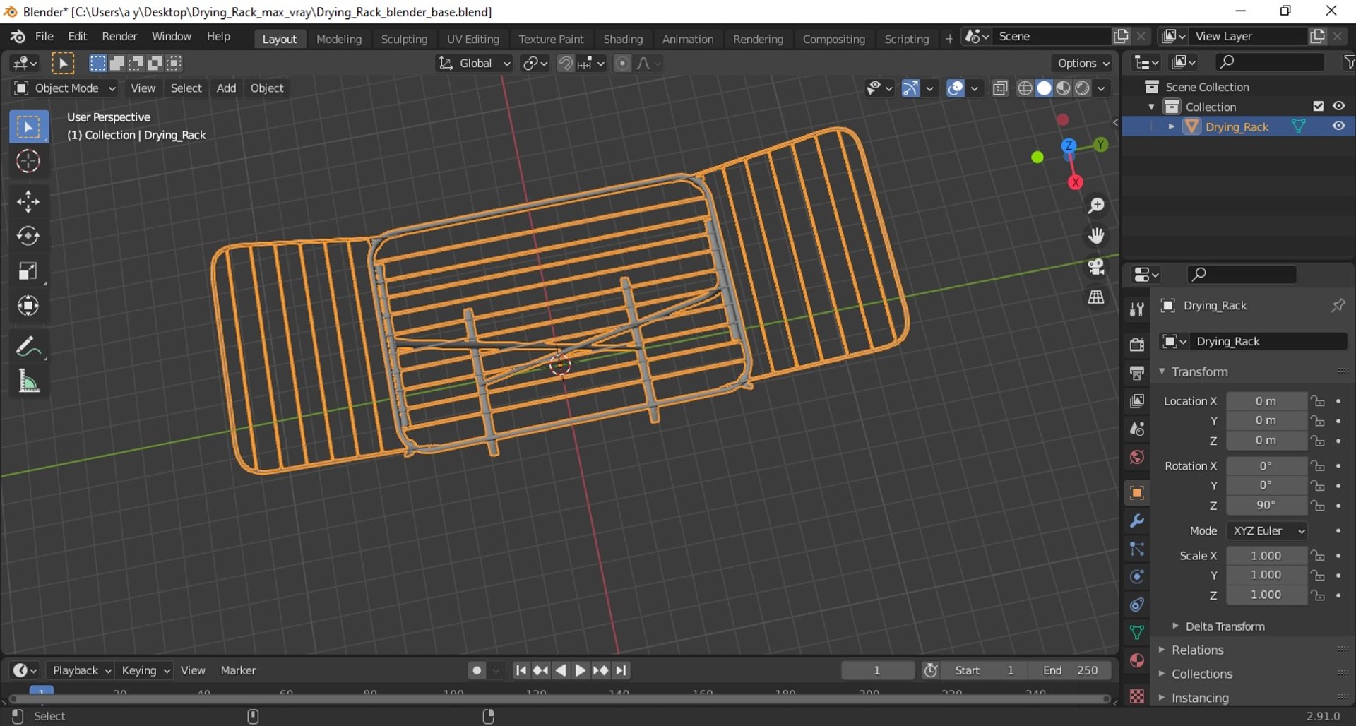 3D Drying Rack Model - TurboSquid 1685558
