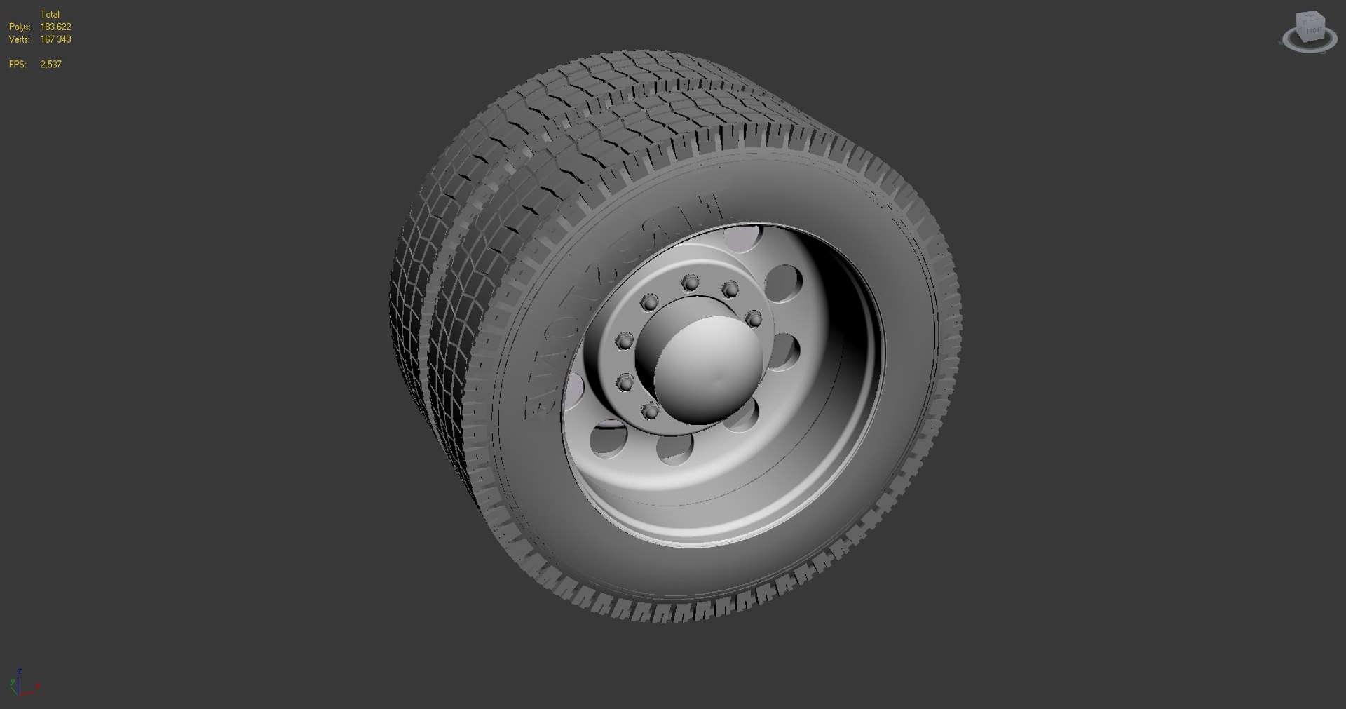 3d Model Truck Wheel