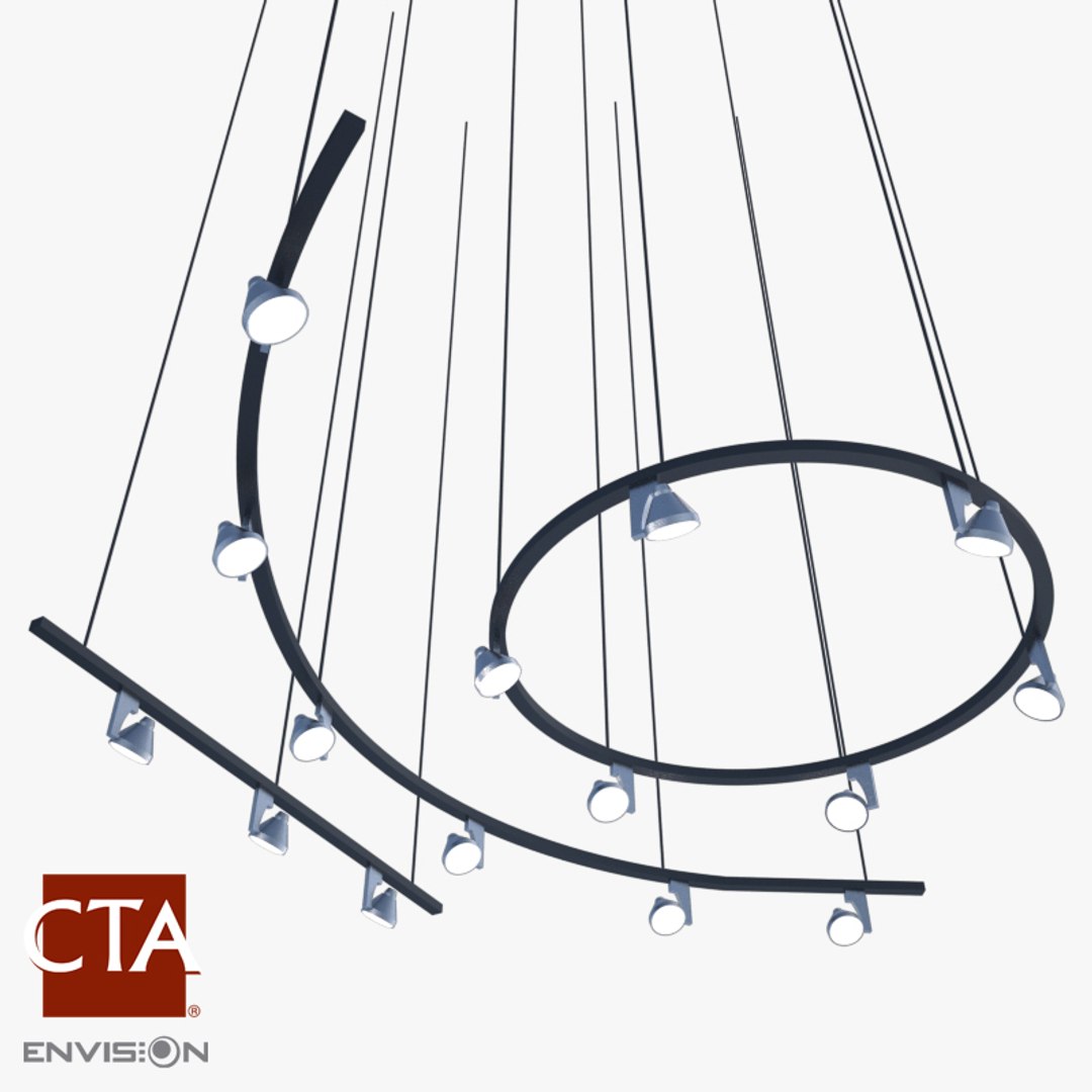 3d track lighting model
