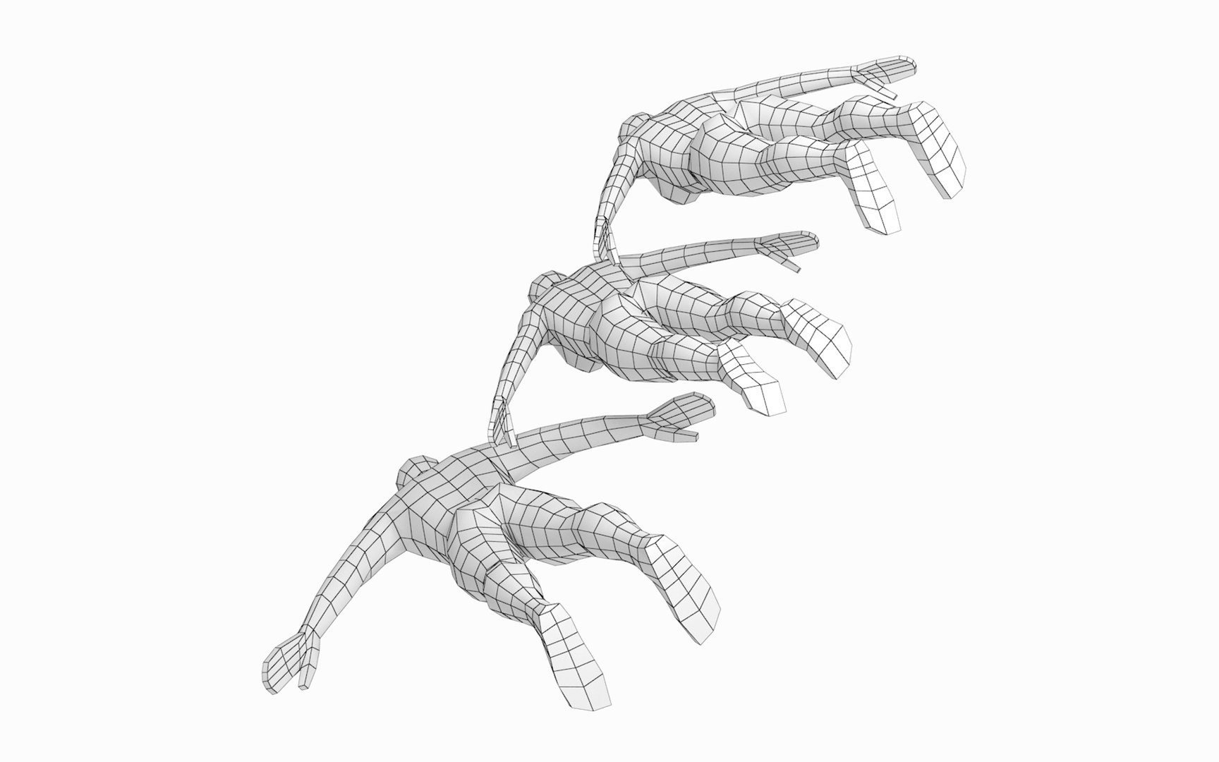 3D Natural Male And Female Human Bodies Base Mesh In A Pose Model ...