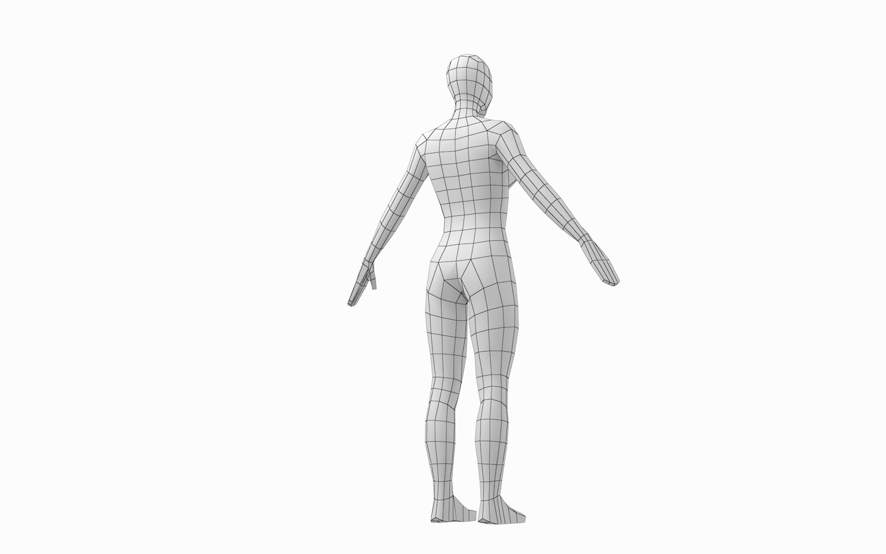 3D Natural Male And Female Human Bodies Base Mesh In A Pose Model ...