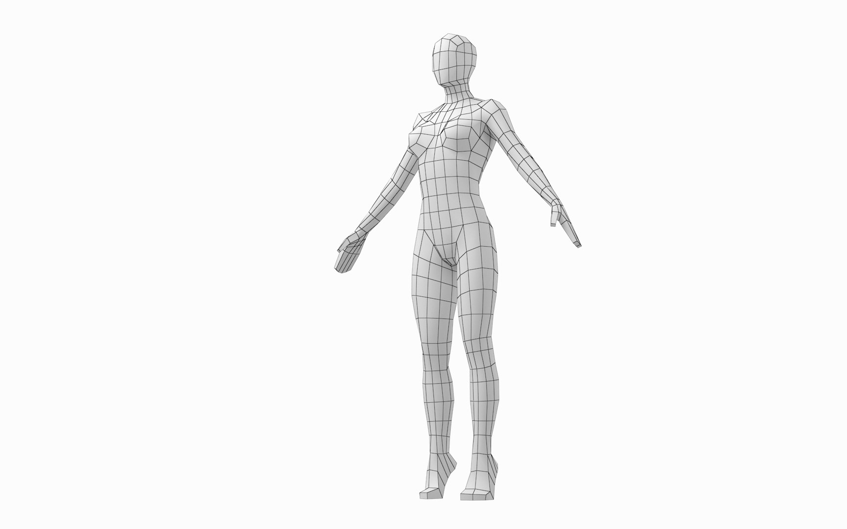 3D Natural Male And Female Human Bodies Base Mesh In A Pose Model ...