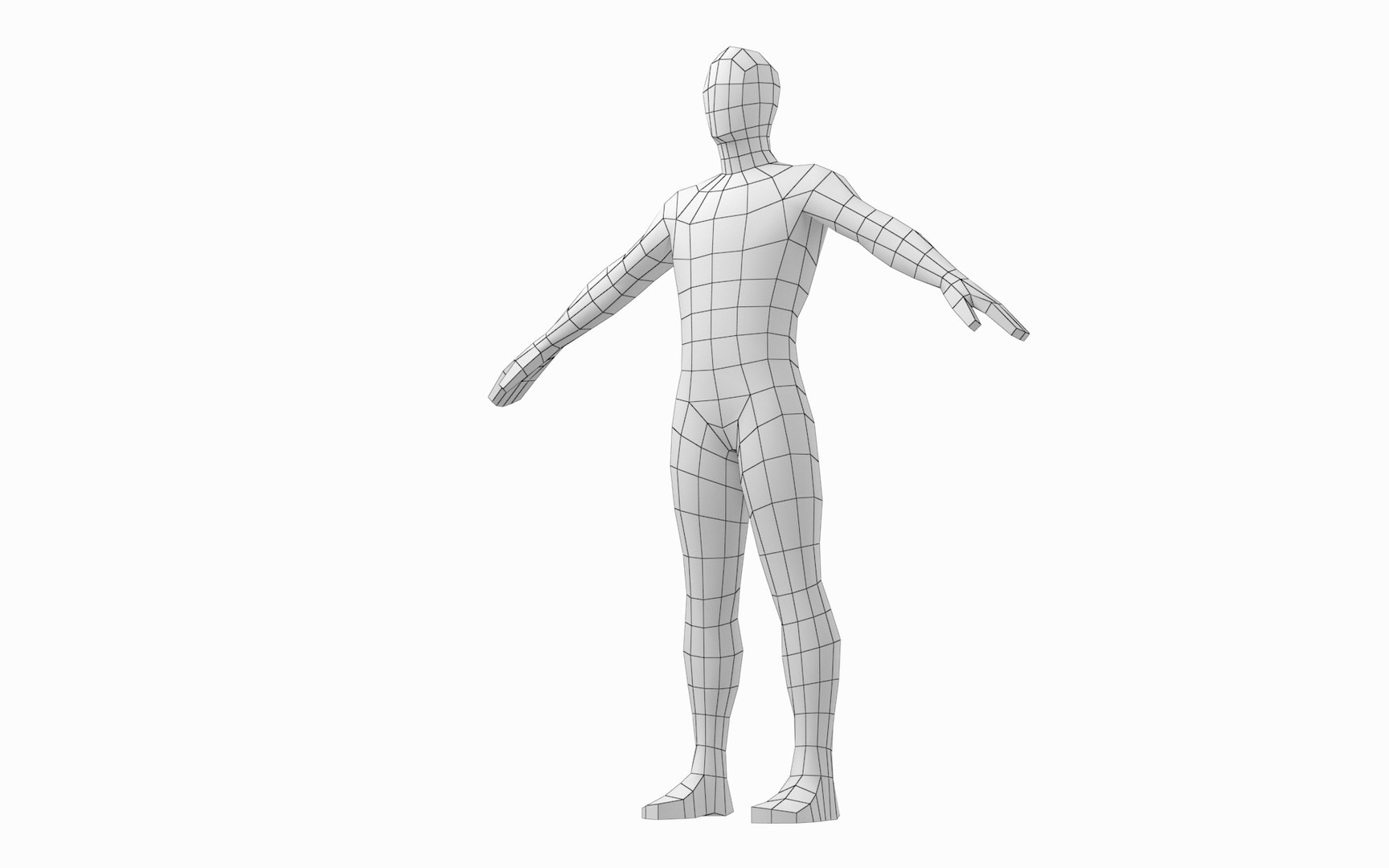 3D Natural Male And Female Human Bodies Base Mesh In A Pose Model ...