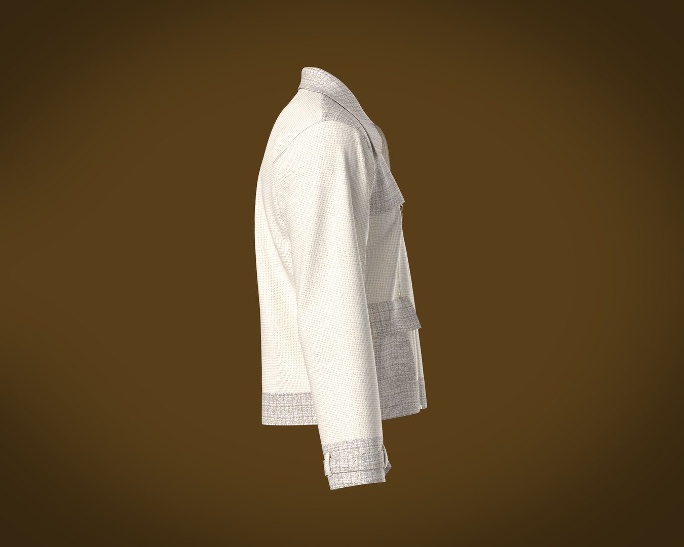 Mens Texture Fabric Jacket With Zipper Detailing And Yoke 3D ...