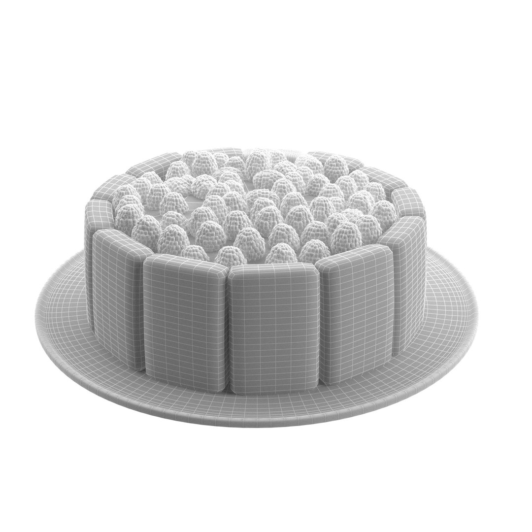 3D Raspberry Cake - TurboSquid 1552770