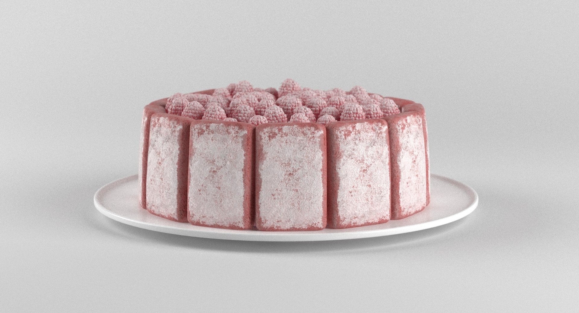 3D Raspberry Cake - TurboSquid 1552770