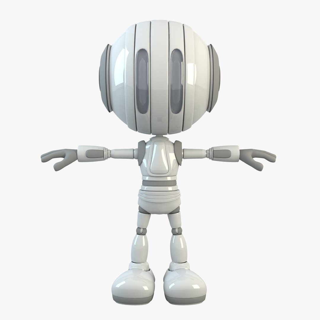 3d robot character bot model