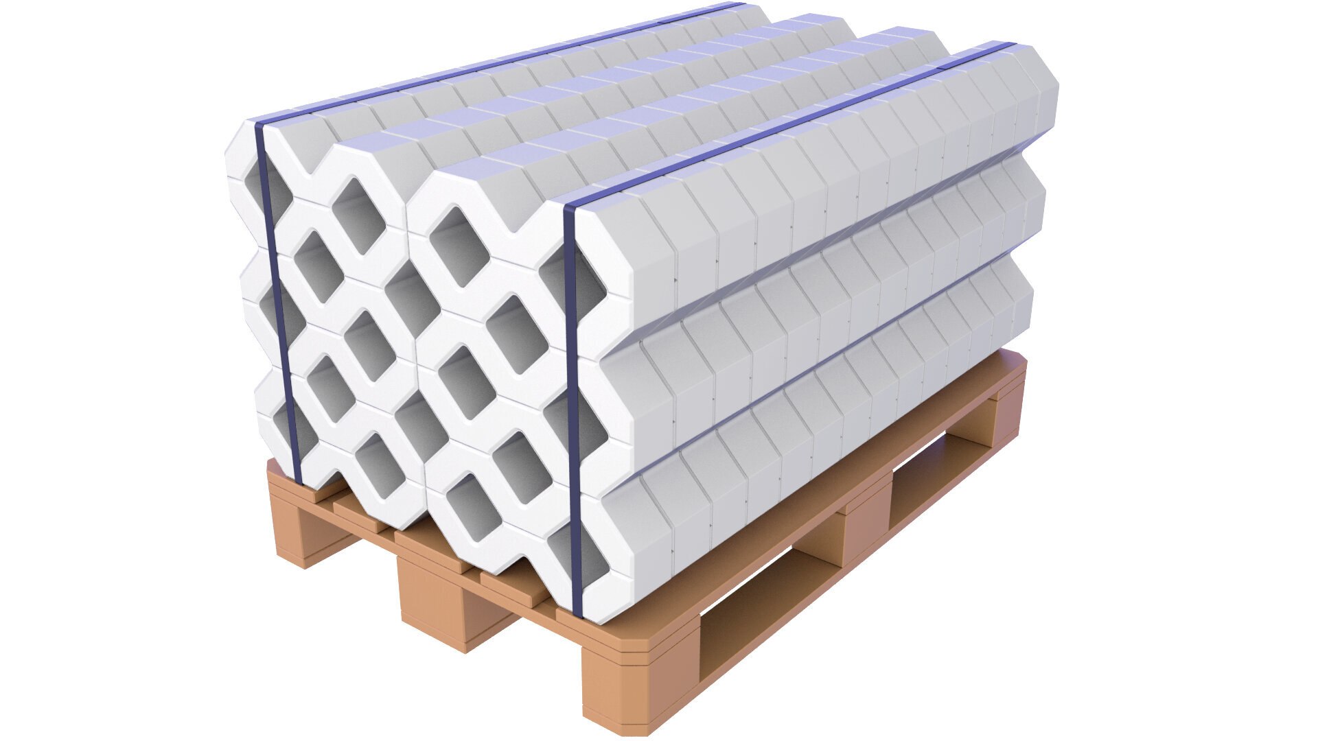 Pallet With Openwork Paving Slab 15 Model - TurboSquid 2003187