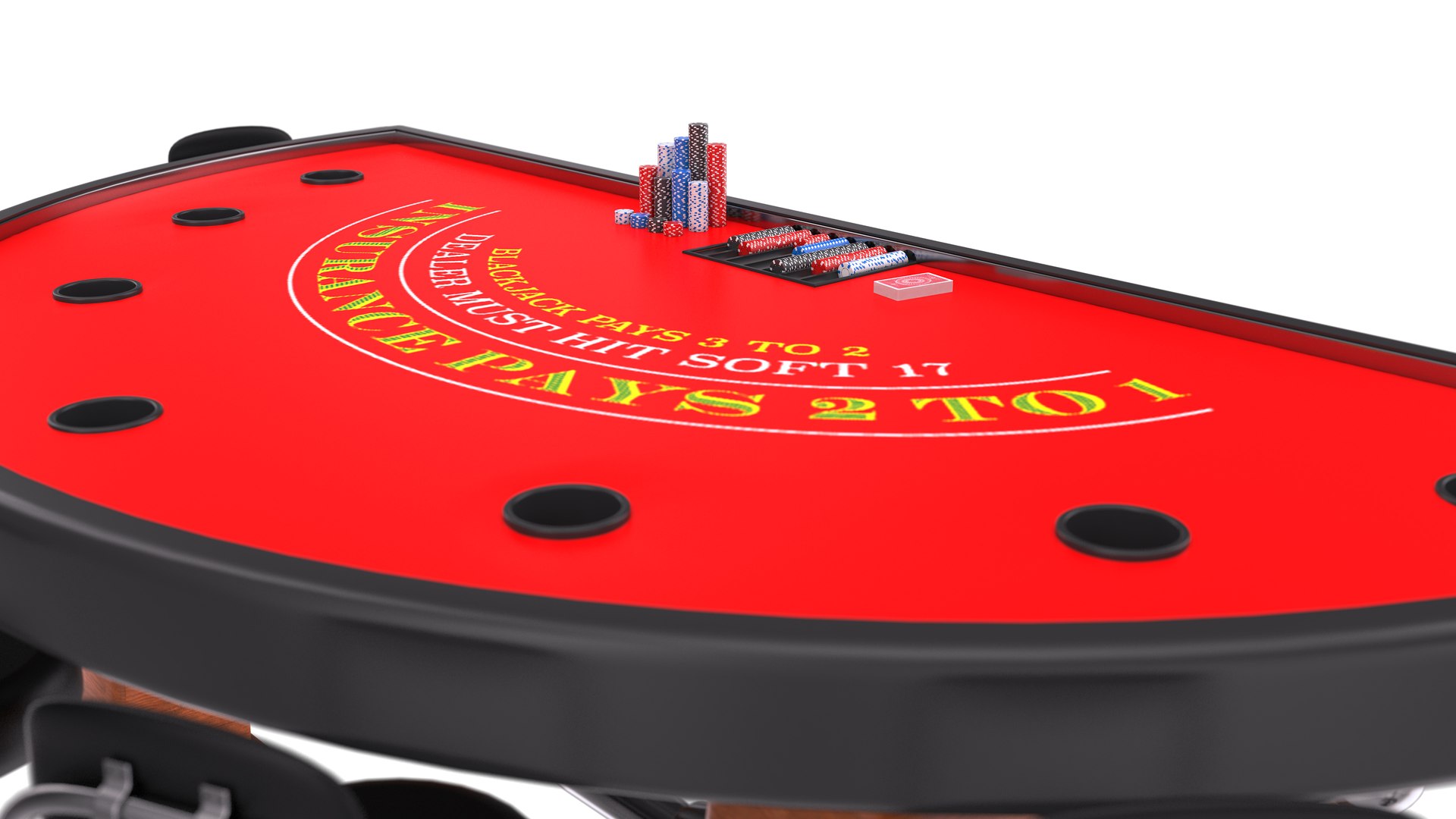 Blackjack Table - Red 3D Model - TurboSquid 1907836