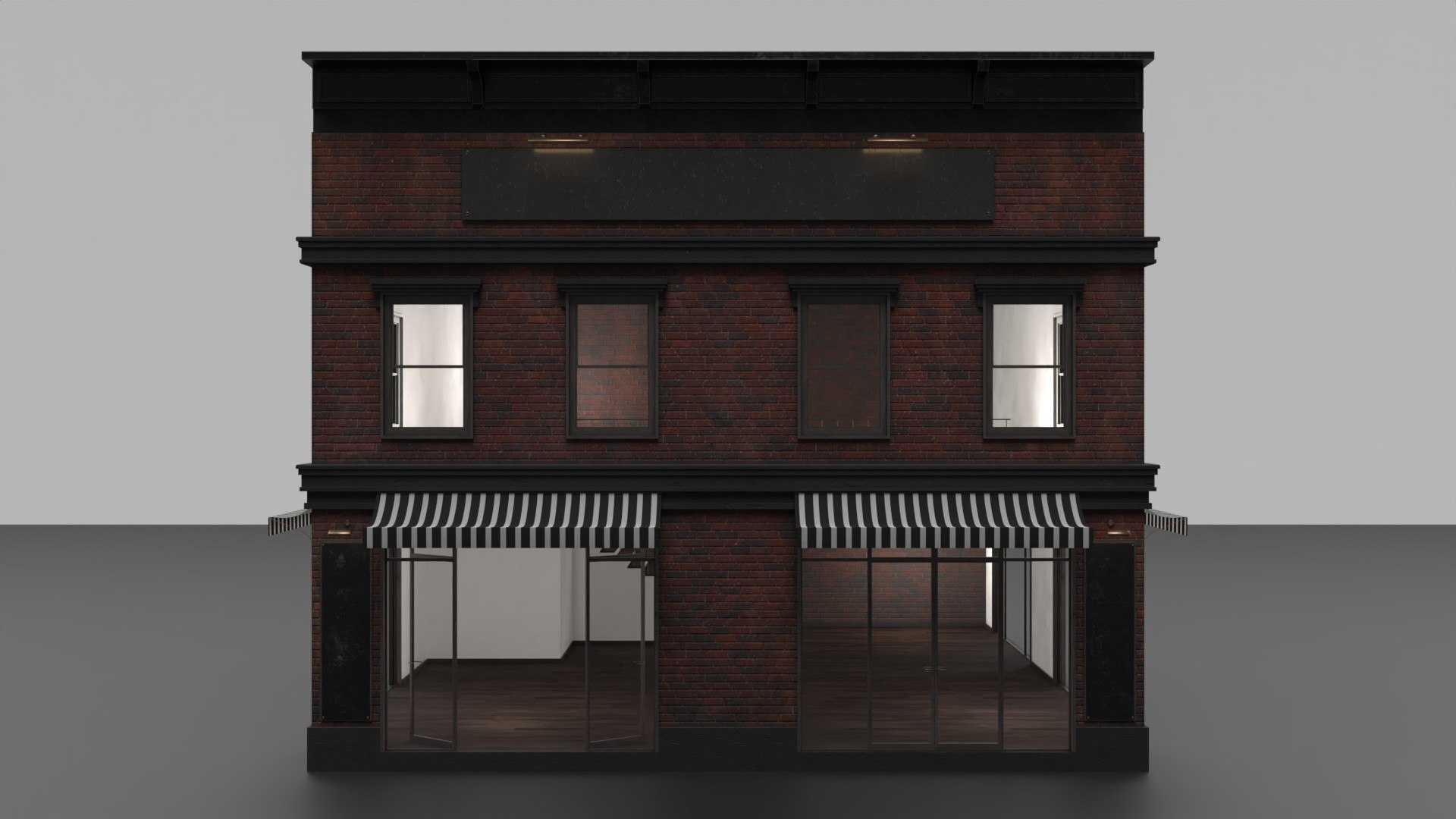 3D Main Street 4 Shop Building - TurboSquid 1940830