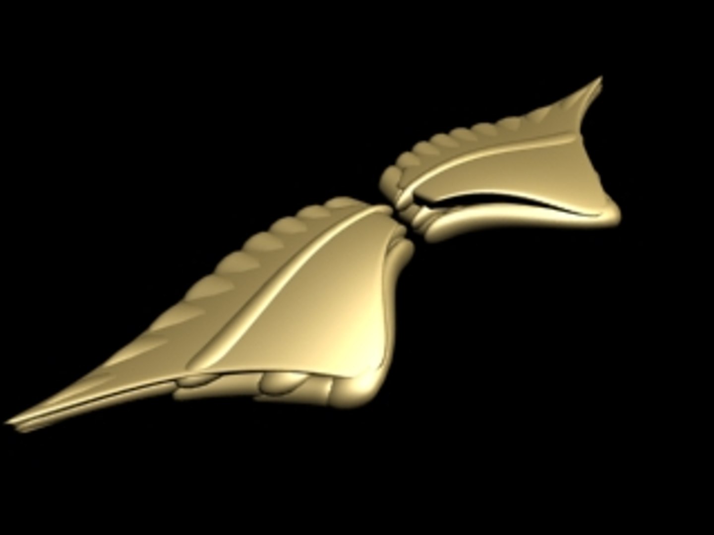 3d Model Gold Wings Flying