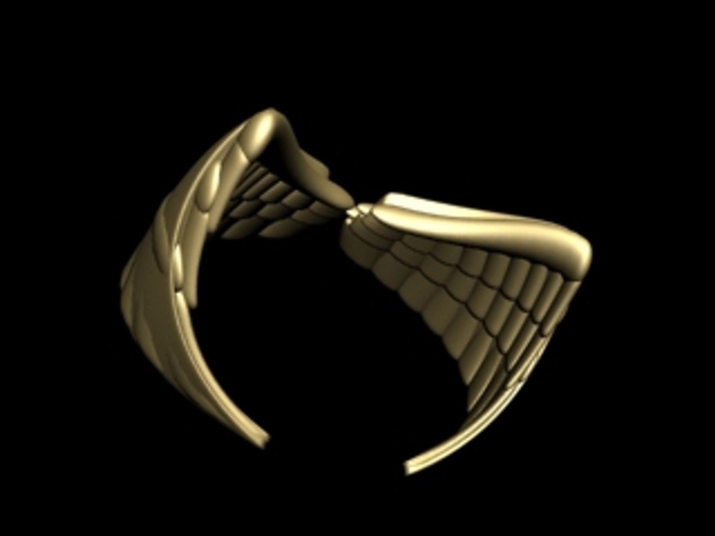 3d Model Gold Wings Flying
