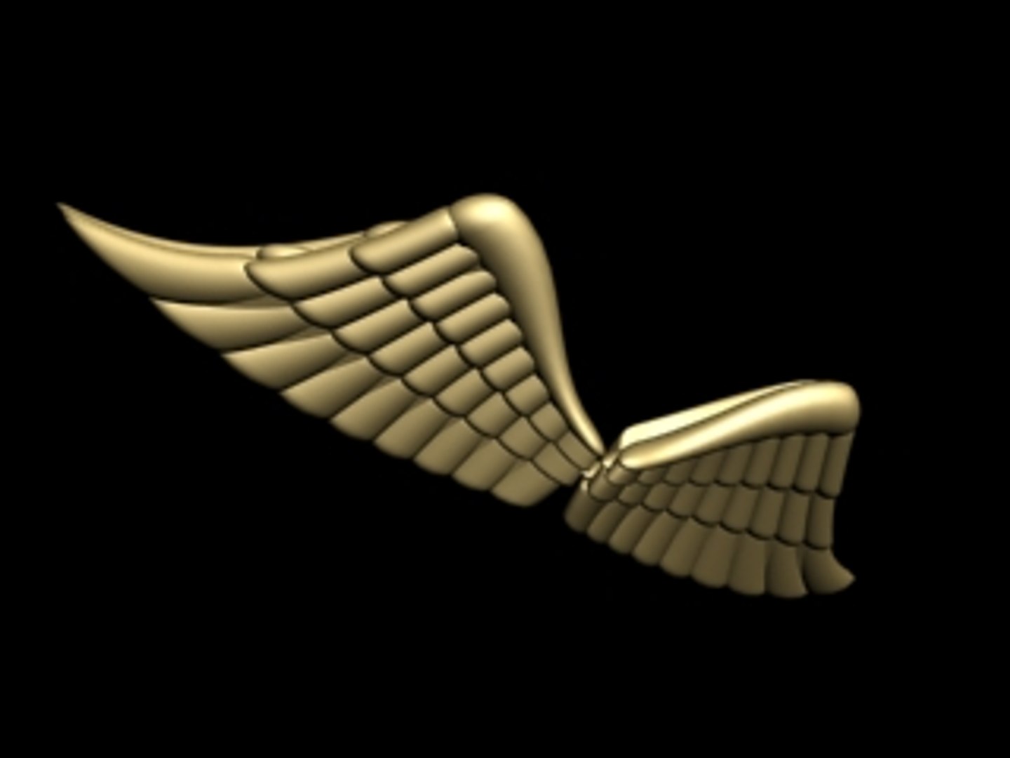 3d Model Gold Wings Flying