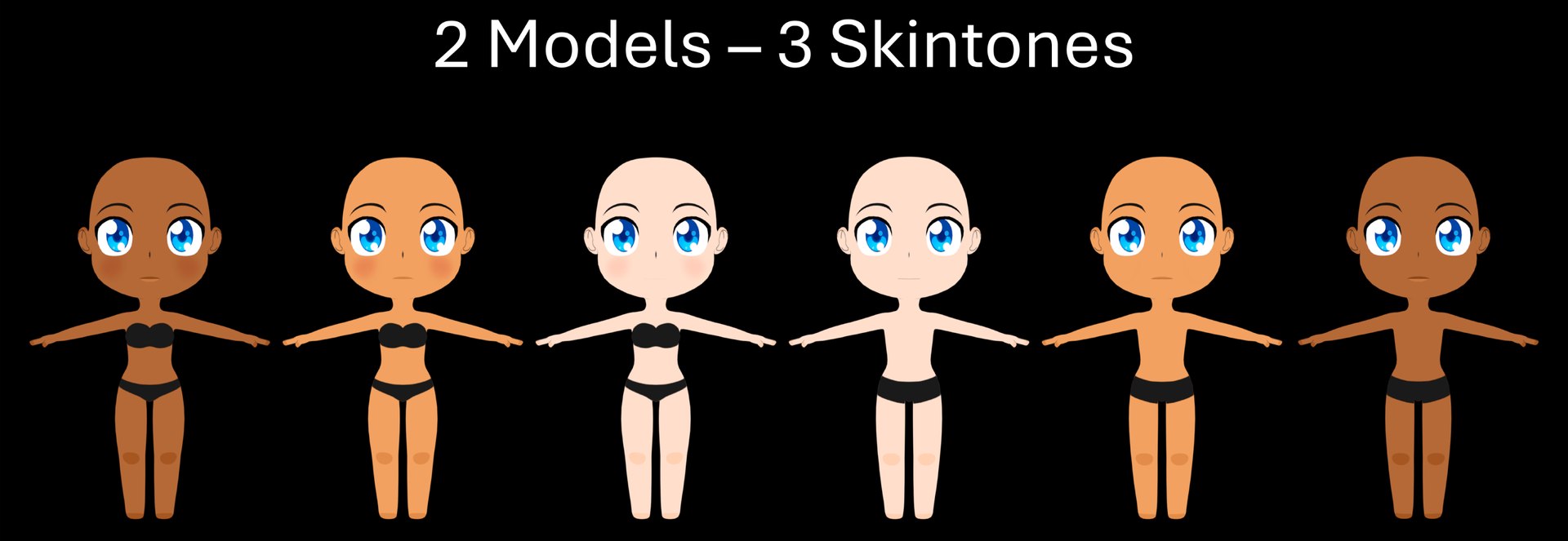 Chibi Character Base Pack Model - TurboSquid 2433940