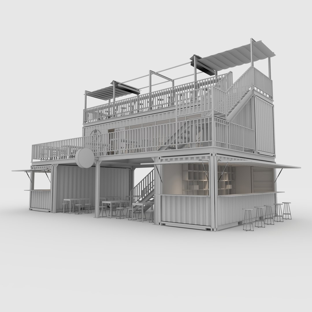 3D Container Cafe 2 model - TurboSquid 2107557