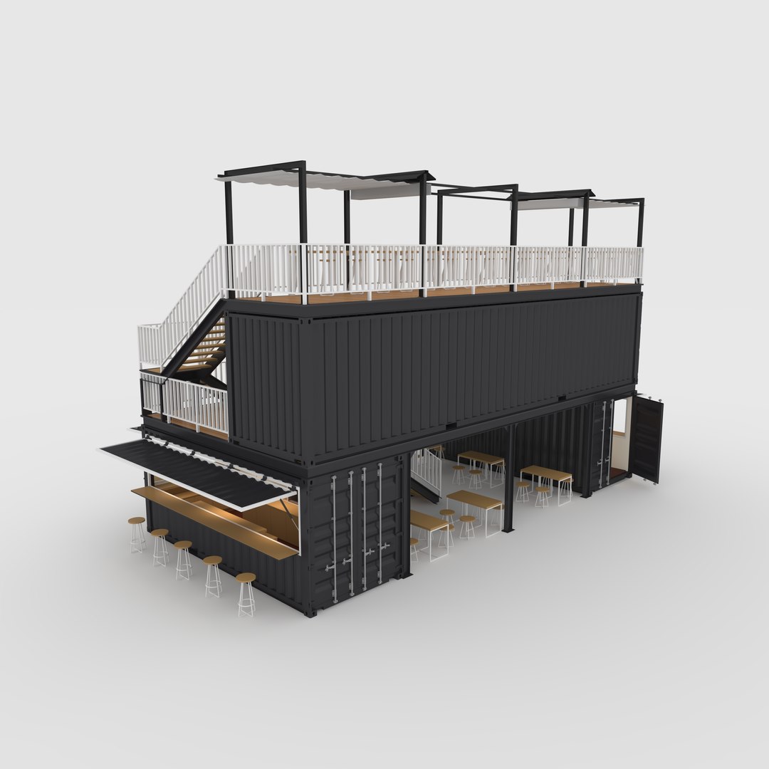 3D Container Cafe 2 model - TurboSquid 2107557