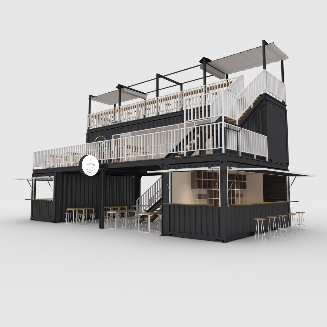 3D Container Cafe 2 model - TurboSquid 2107557
