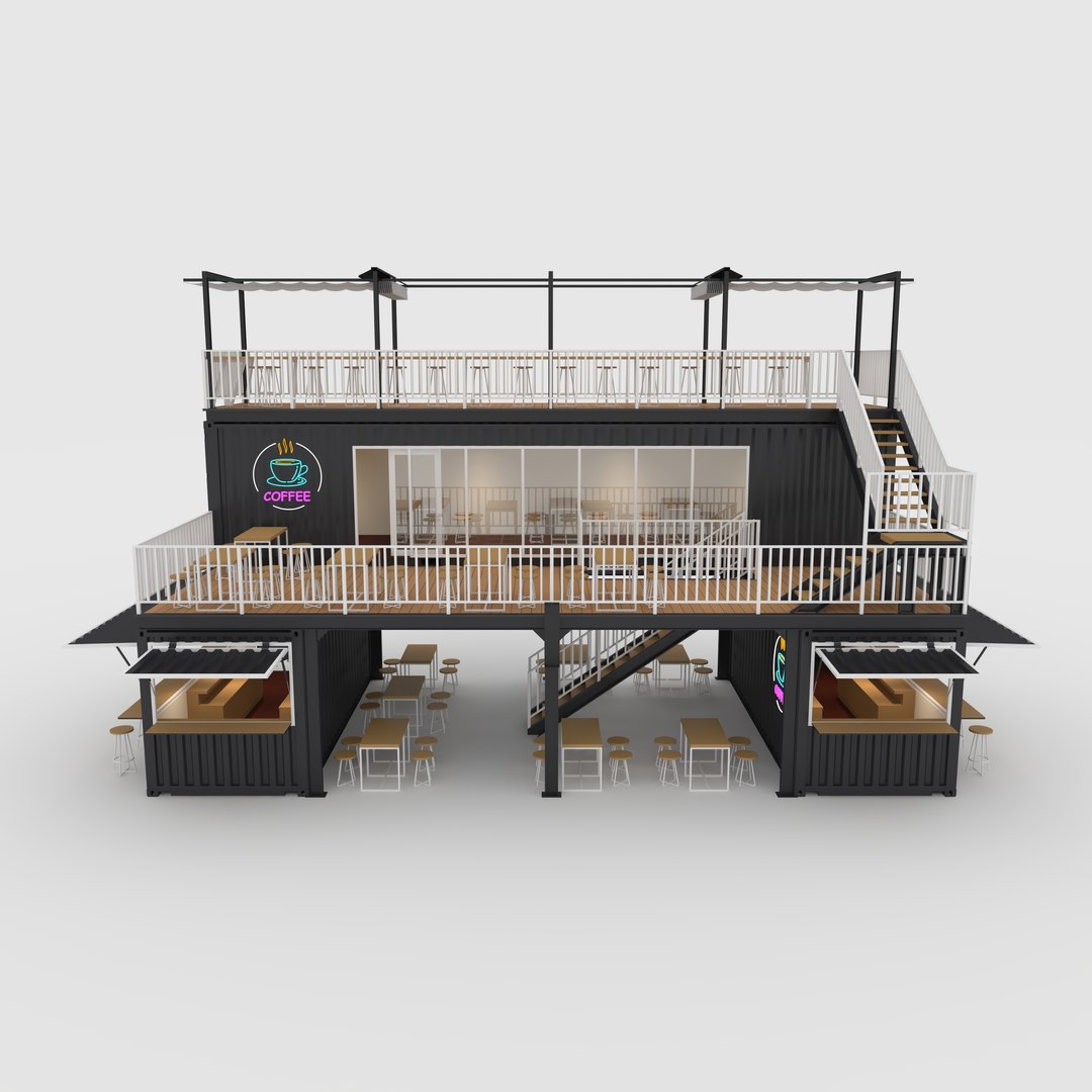3D Container Cafe 2 model - TurboSquid 2107557