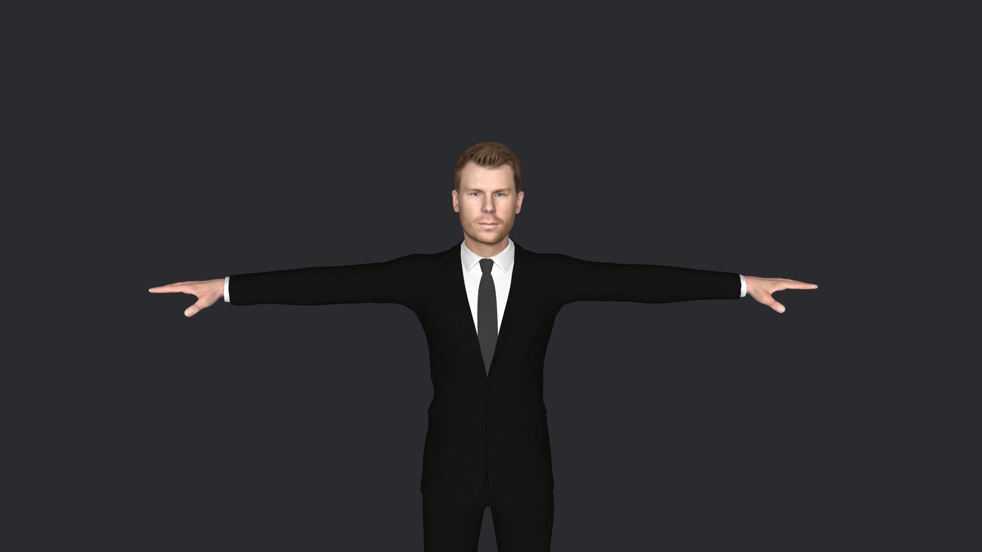 David Warner Hyper Realistic Full Body Fully Rigged 3D Character 3D ...