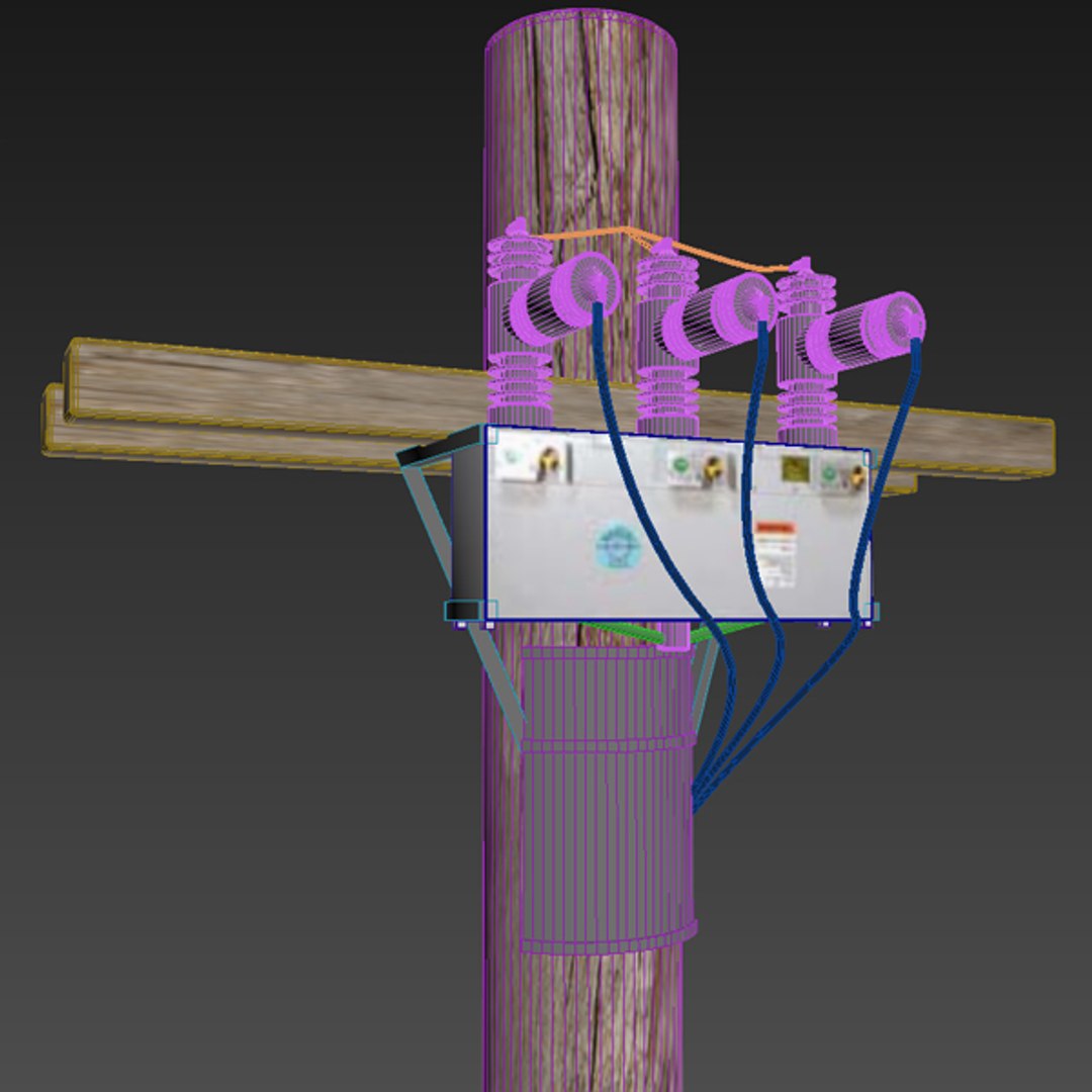 3d model power - telephone pole