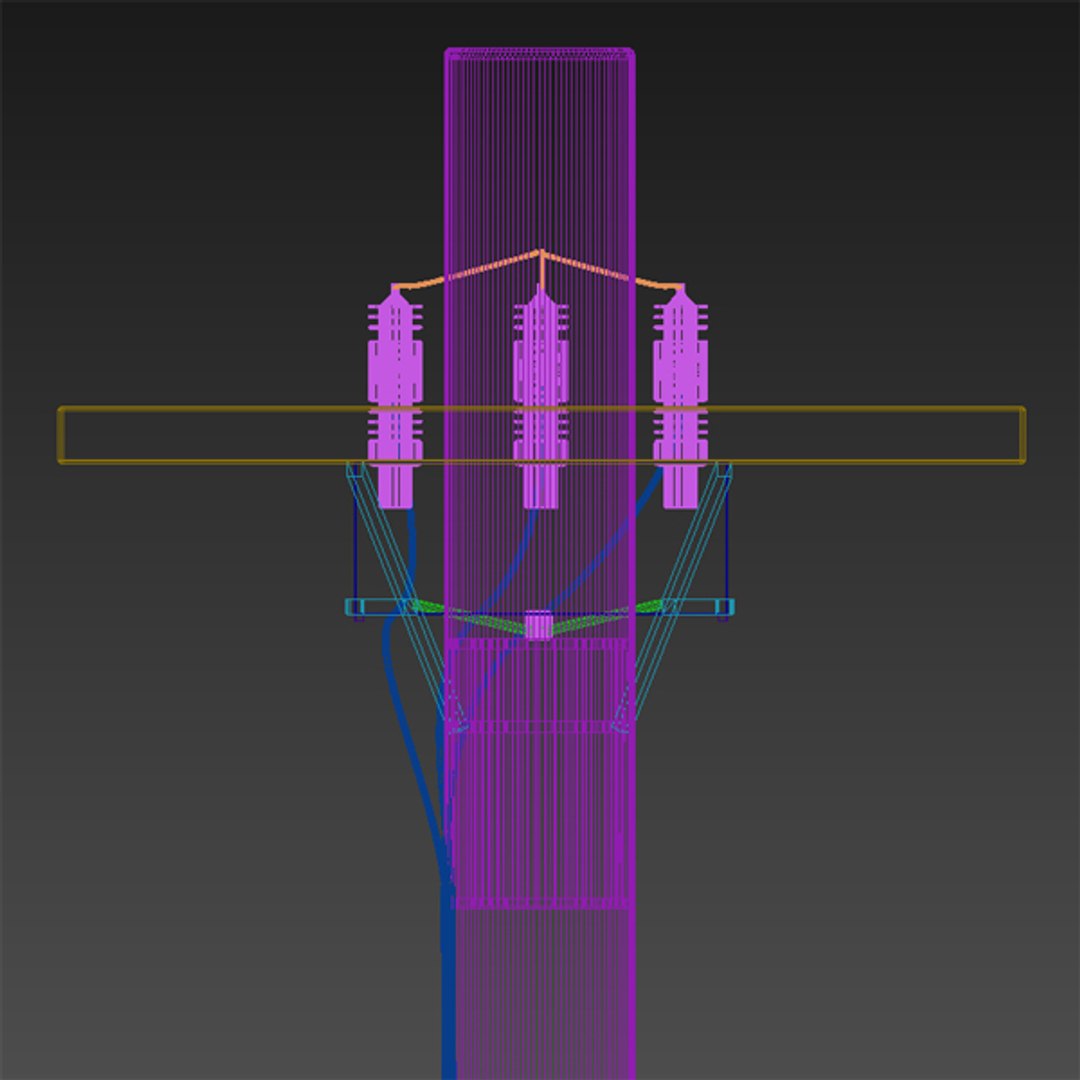 3d model power - telephone pole