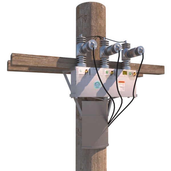 3d model power - telephone pole