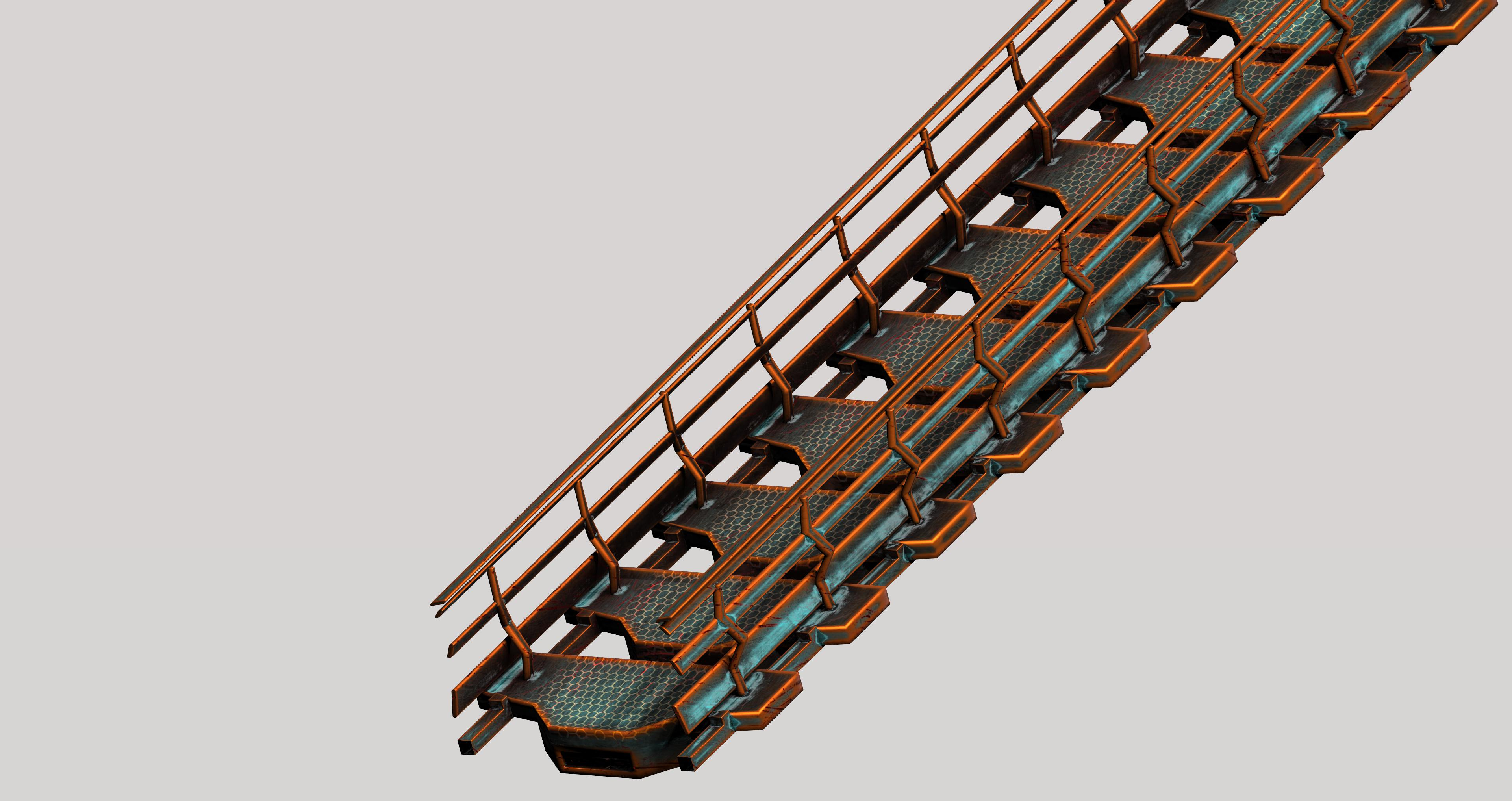 modelo 3d Sci-fi escalator stairs - TurboSquid 2074500