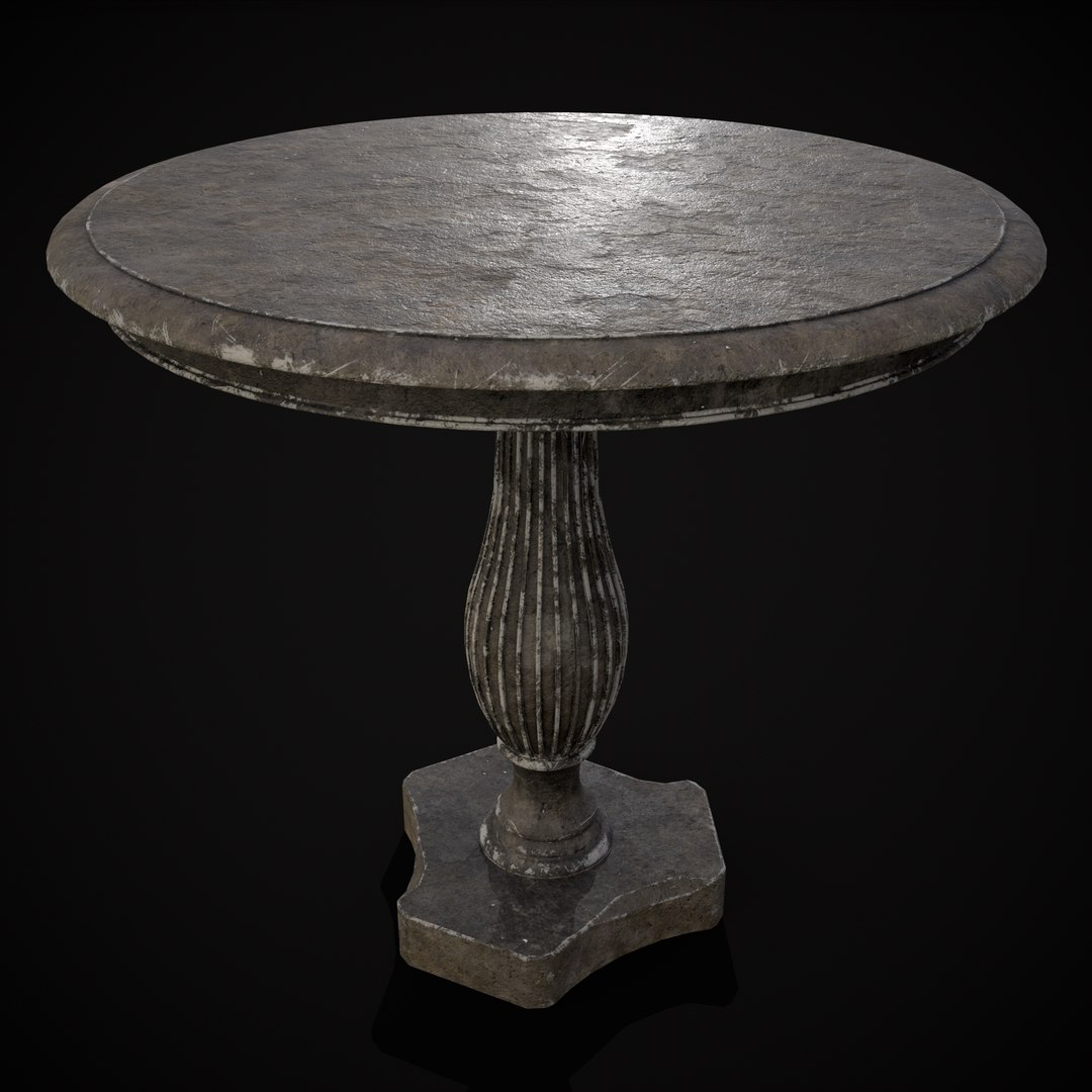Round Garden Table 3D Model - TurboSquid 2103846