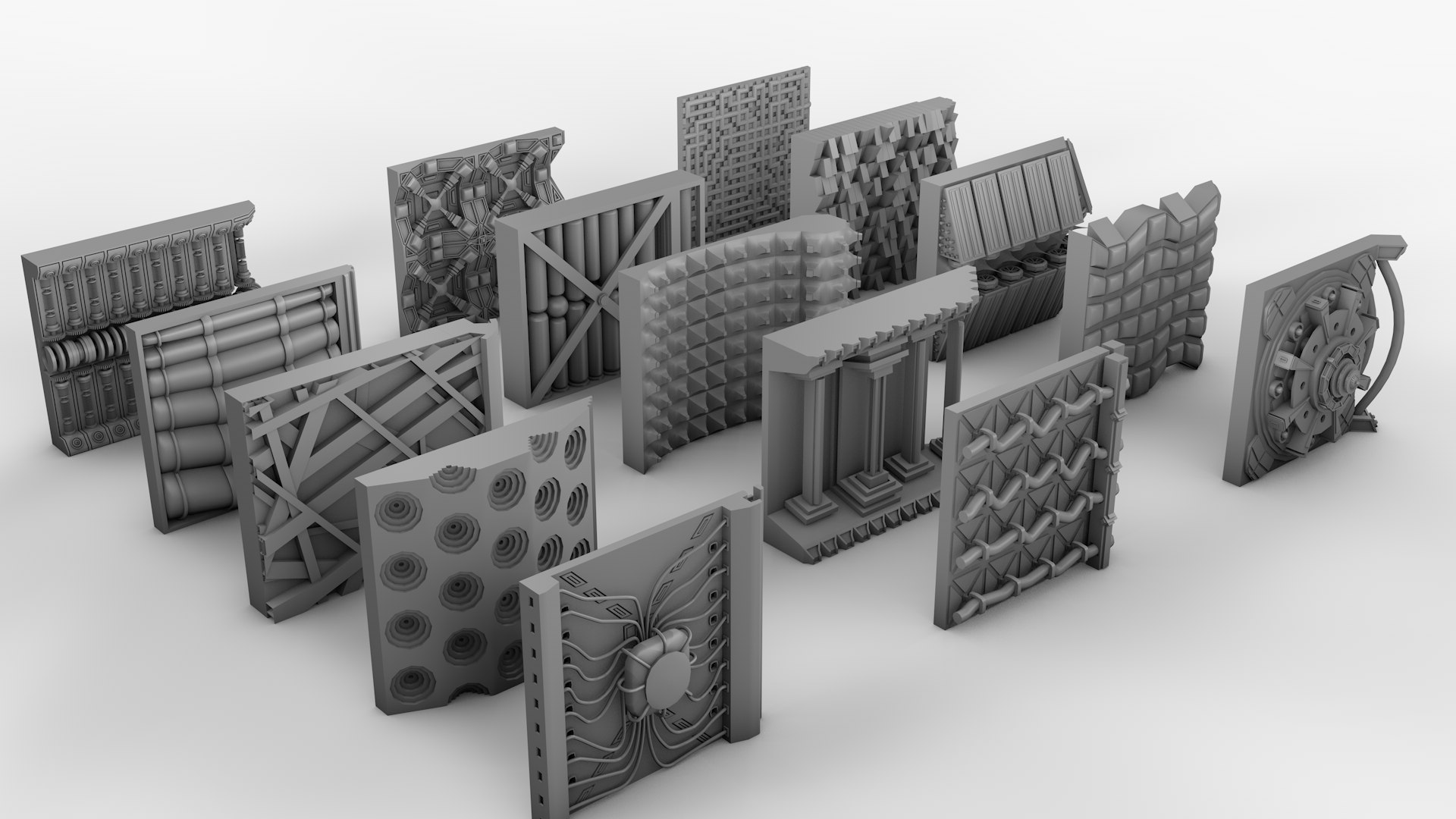 3D Modular SciFi Walls - TurboSquid 2415603