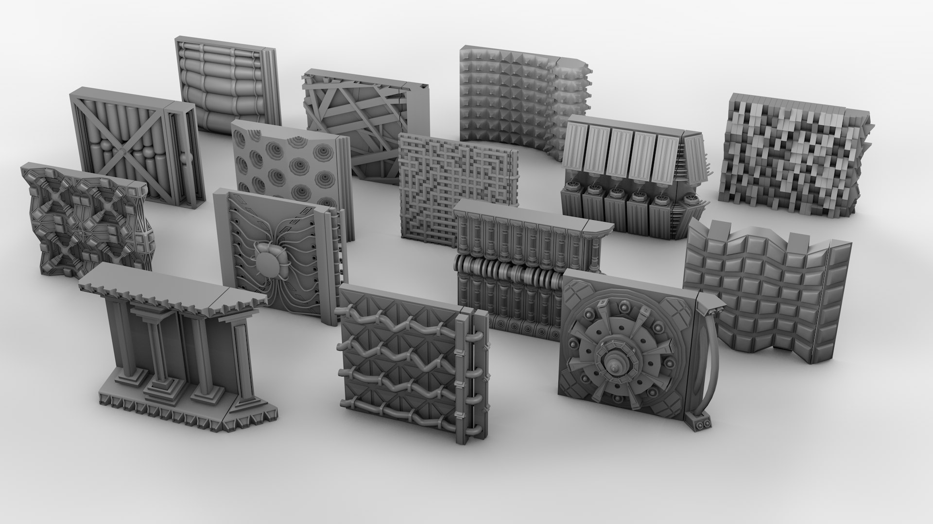 3D Modular SciFi Walls - TurboSquid 2415603