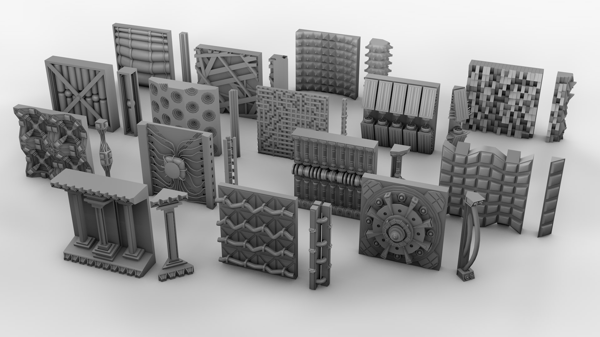 3D Modular SciFi Walls - TurboSquid 2415603