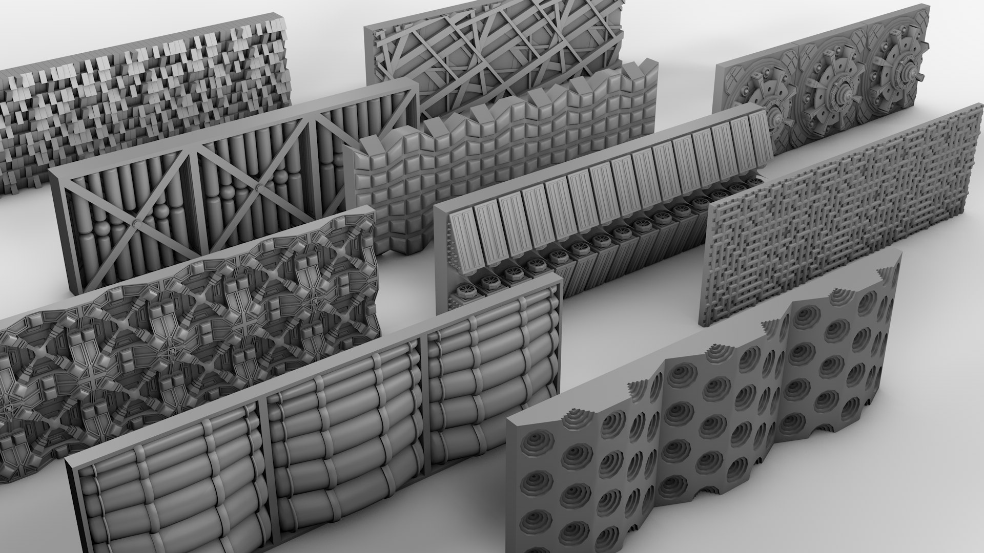 3D Modular SciFi Walls - TurboSquid 2415603