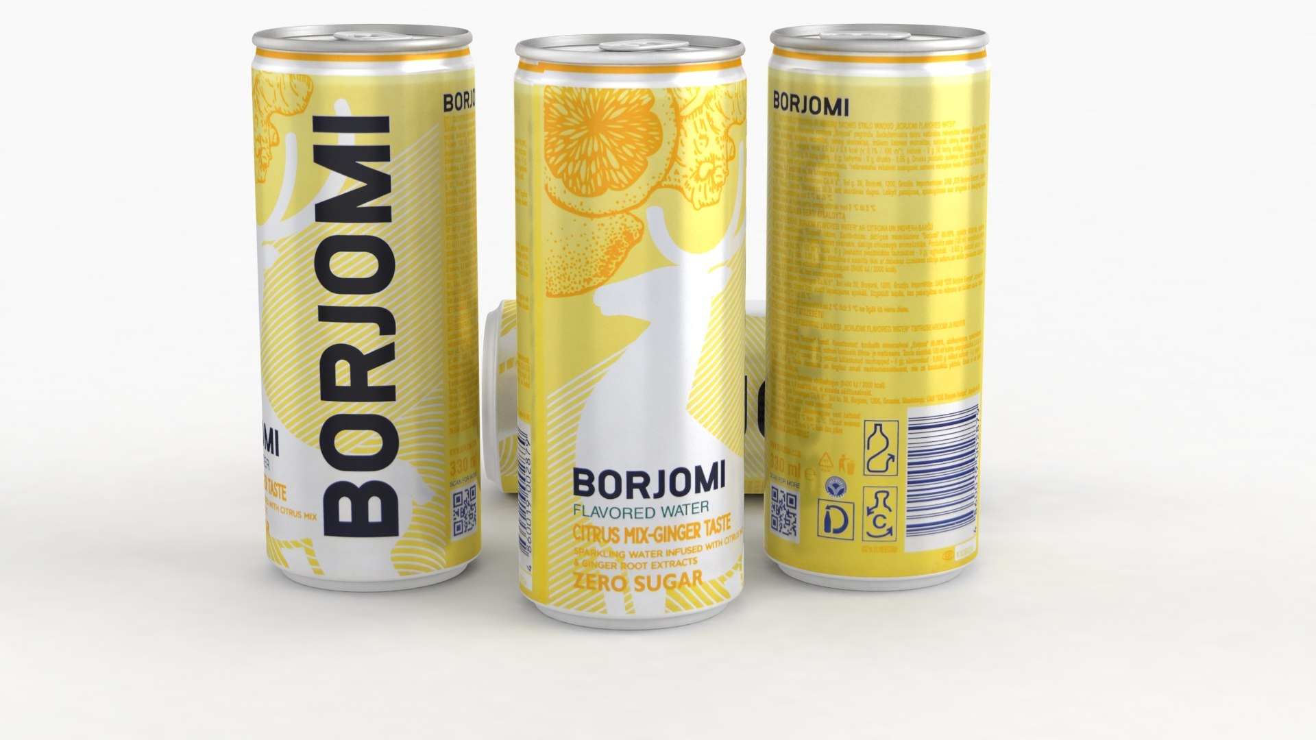 Beverage Can Borjomi Flavoured Citrus Mix Ginger 330ml 2023 3D Model ...