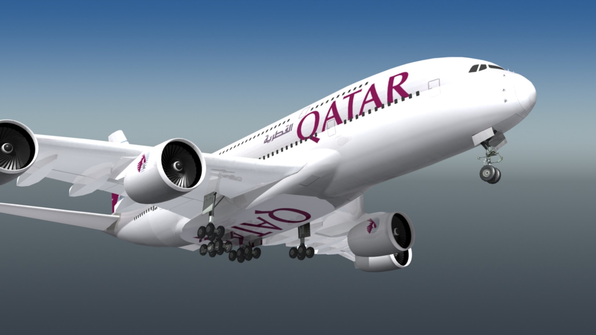 3D Model Qatar Airways Airbus A380 - TurboSquid 2127725