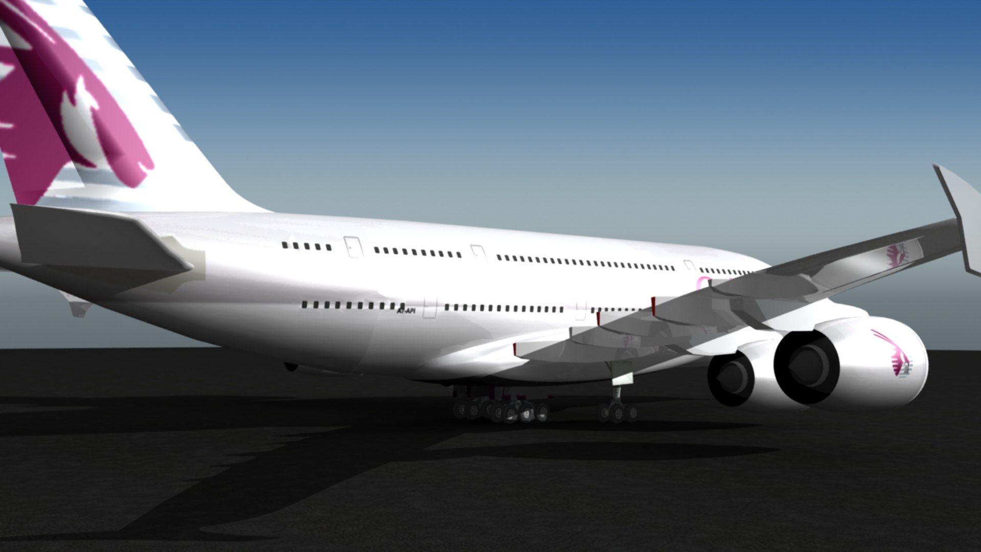 3D Model Qatar Airways Airbus A380 - TurboSquid 2127725