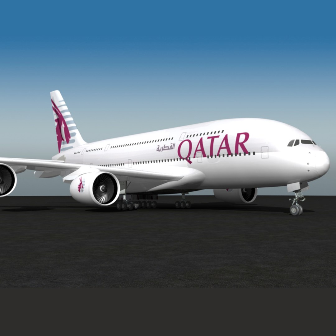 modelo 3d Airbus A380 de Qatar Airways - TurboSquid 2127725
