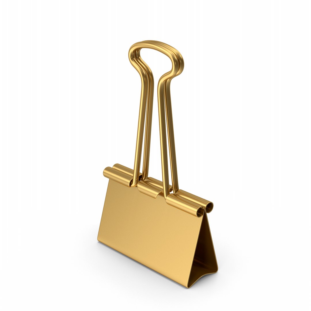 3D Gold Binder Clip(1) - TurboSquid 2107007
