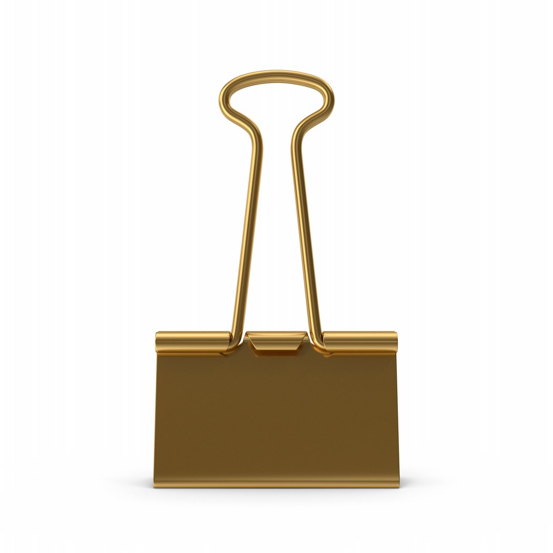 3D Gold Binder Clip(1) - TurboSquid 2107007