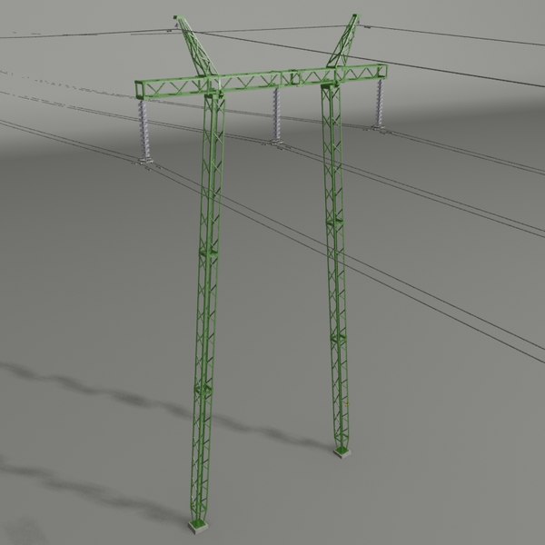 3d model voltage power lines
