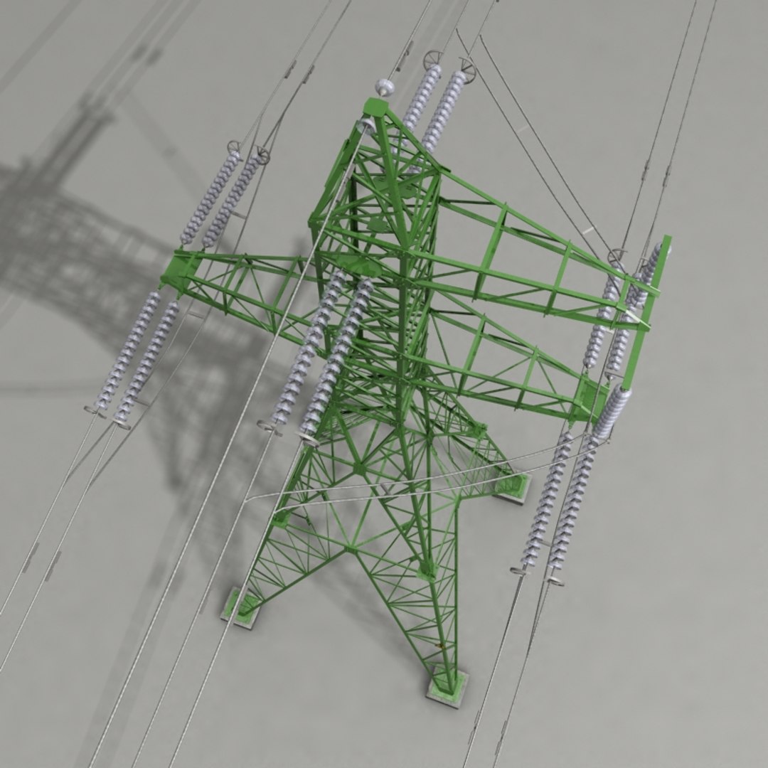 3d Model Voltage Power Lines